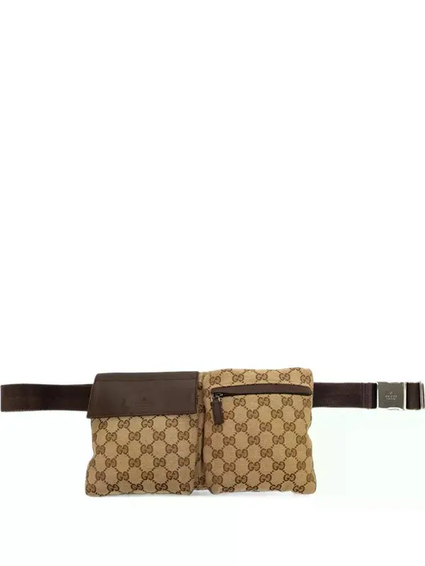 Gucci 2000-2015 Gg Canvas Double Pocket Belt Bag - Neutrals