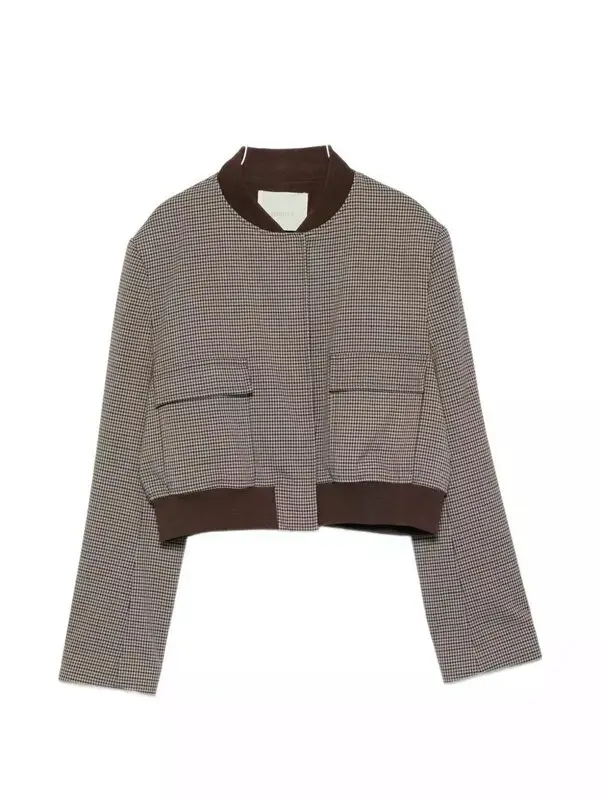 TWINSET Houndstooth Pattern Cropped Jacket