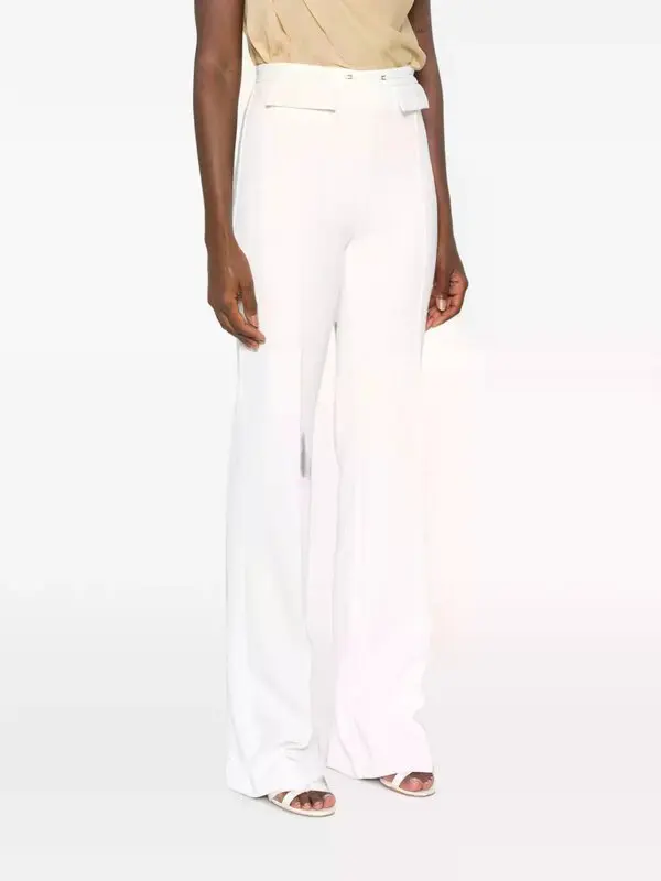 Elisabetta Franchi Gold-tone Plaque Flared Trousers