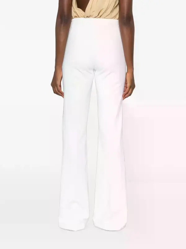 Elisabetta Franchi Gold-tone Plaque Flared Trousers