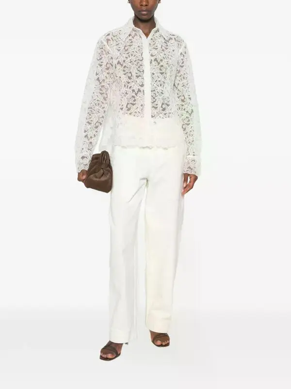 Ermanno Scervino Lace Overlay Shirt - Neutrals