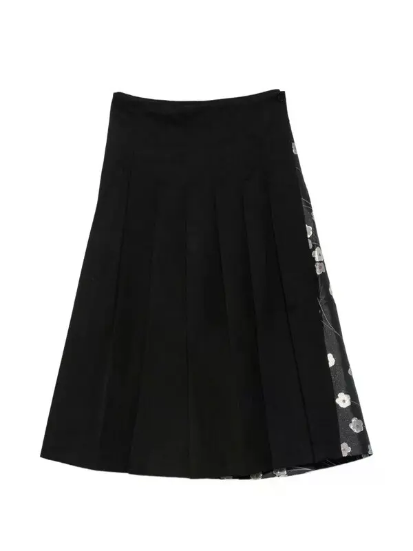 Stine Goya Floral-print Pleated Midi Skirt - Black