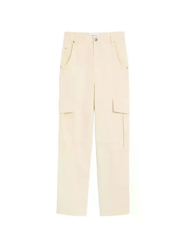 AMI Paris White Cotton Cargo Trousers