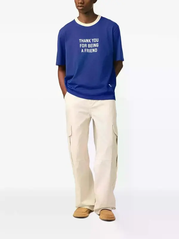 AMI Paris White Cotton Cargo Trousers