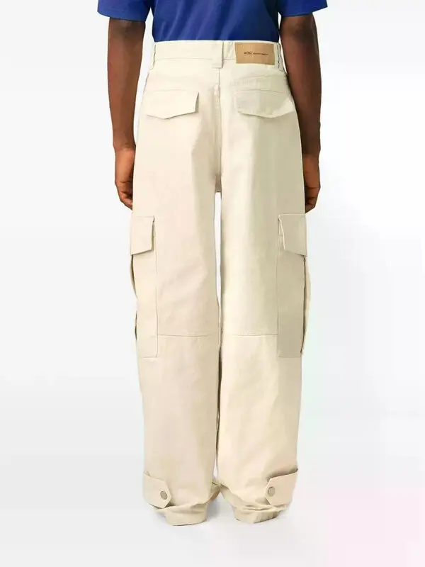 AMI Paris White Cotton Cargo Trousers