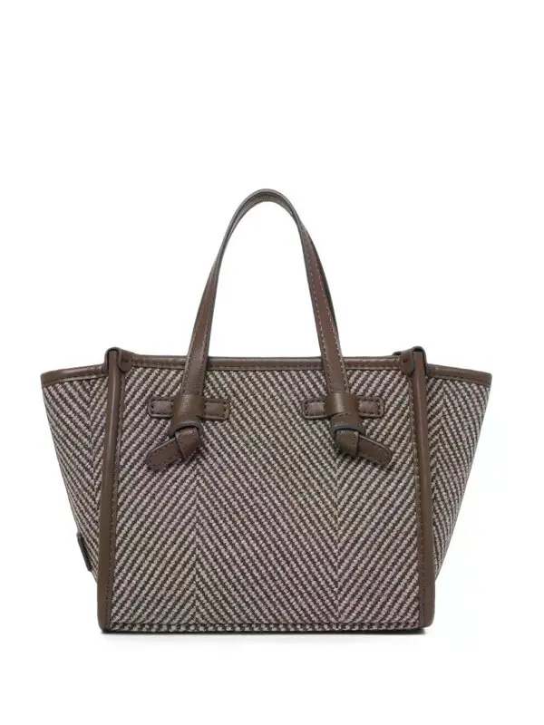 MARCELLA CLUB Small Marcella Herringbone-weave Tote Bag