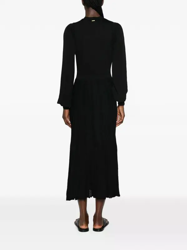 TWINSET Ribbed-knit Button-down Midi Dress