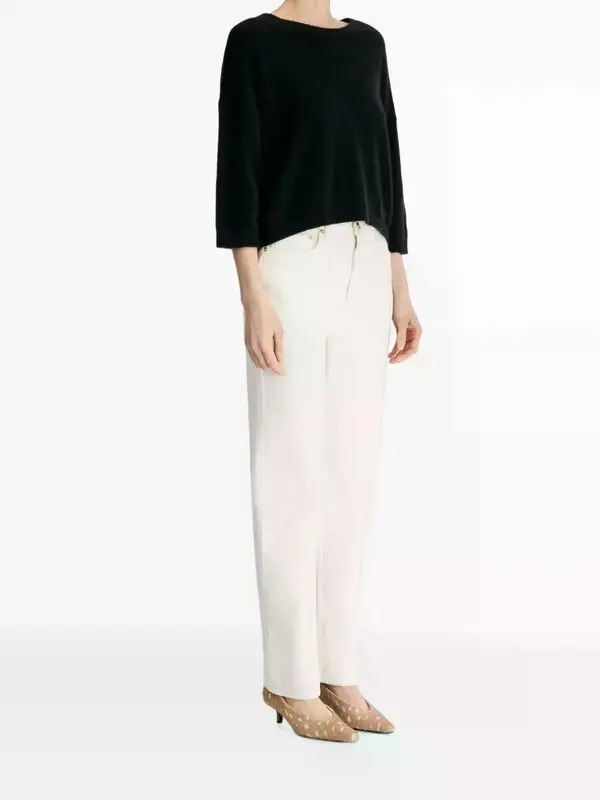 Loulou De Saison Azali Cropped Knit Sweater - Black