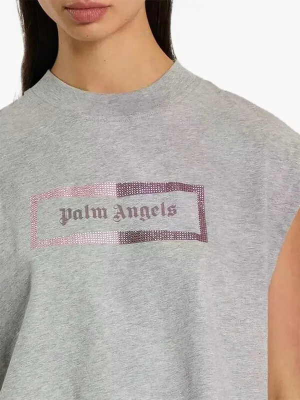 Palm Angels Stud Box Logo Tank Top - Grey