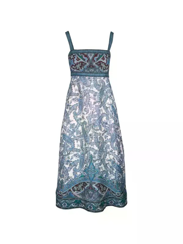 Veronica Beard Rye Paisley-print Sleeveless Midi Dress - Neutrals