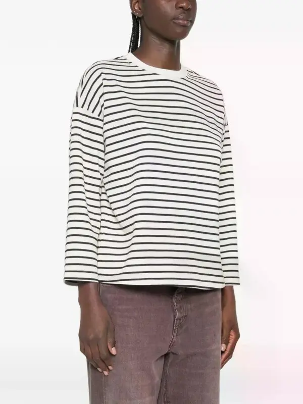 MAISON123 Horizontal-stripe Drop-shoulder T-shirt