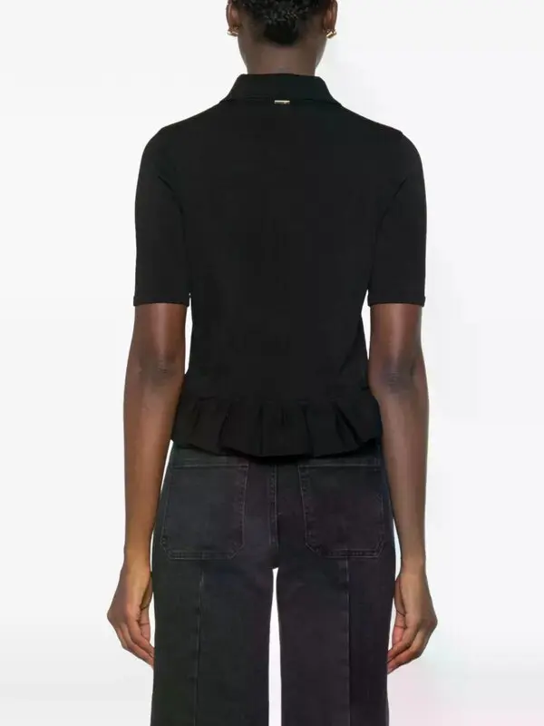 TWINSET Ruffle-trim Heart-button Polo Shirt