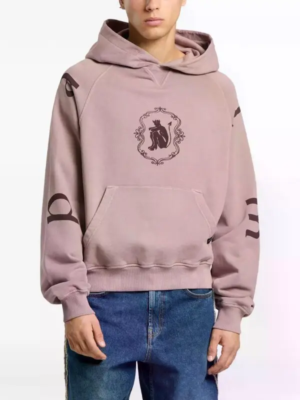 Palm Angels Devil Herald Loose Hoodie - Pink