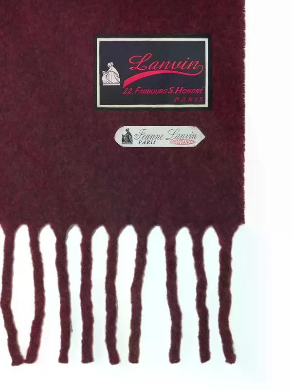 LANVIN Fringed Logo-patch Scarf