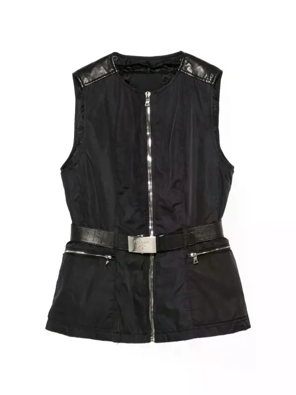 Prada Sleeveless Belted Jacket