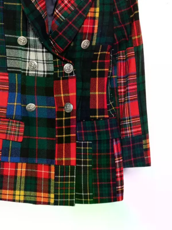 Dolce & Gabbana 1990s Patchwork Double-breasted Blazer - Green