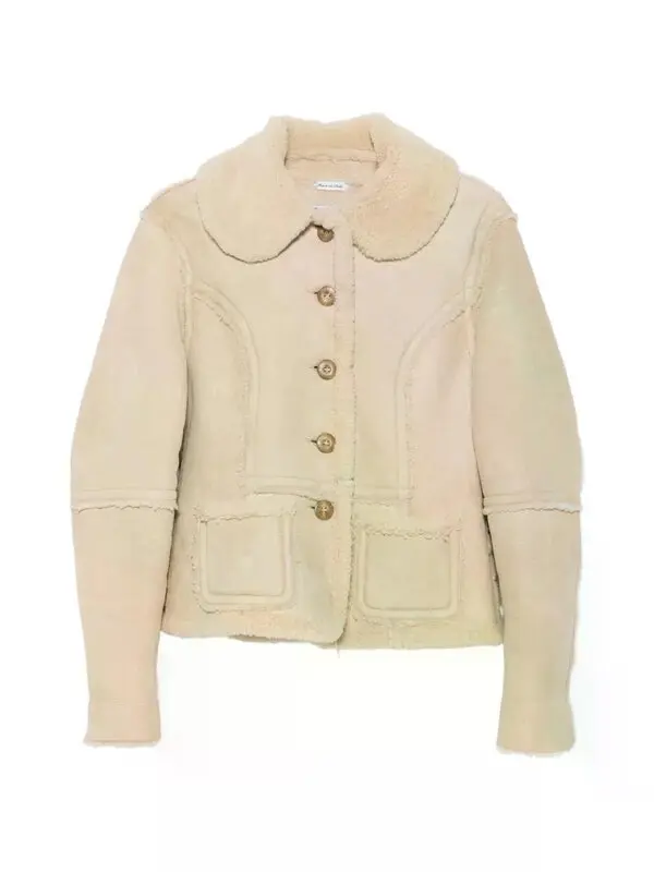 Dolce & Gabbana 2000s Shearling-trim Button-up Jacket - Neutrals