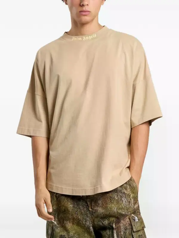 Palm Angels Logo-print Oversized T-shirt - Neutrals