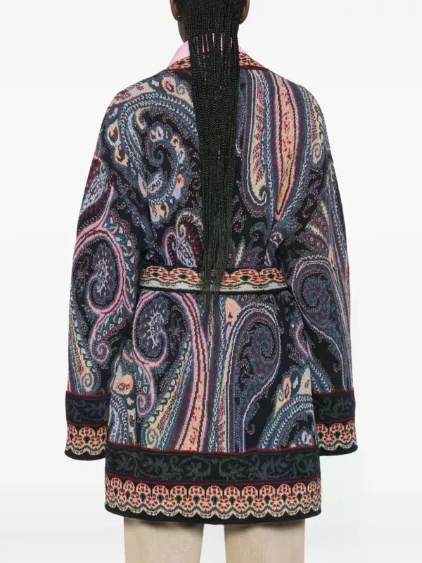 Etro Paisley-print Belted Cardigan