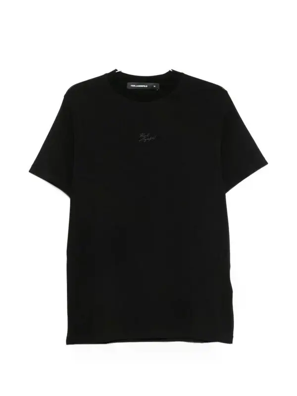 Karl Lagerfeld Logo-embroidered T-shirt - Black