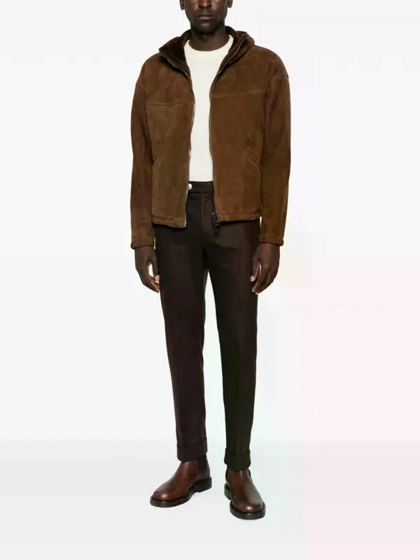 GIORGIO BRATO Hooded Suede Jacket