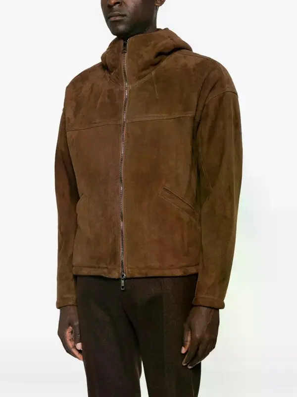 GIORGIO BRATO Hooded Suede Jacket