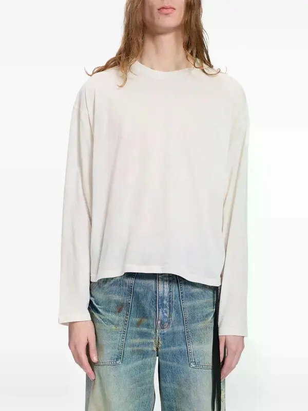 ANN DEMEULEMEESTER Graphic-print Long-sleeved T-shirt - White