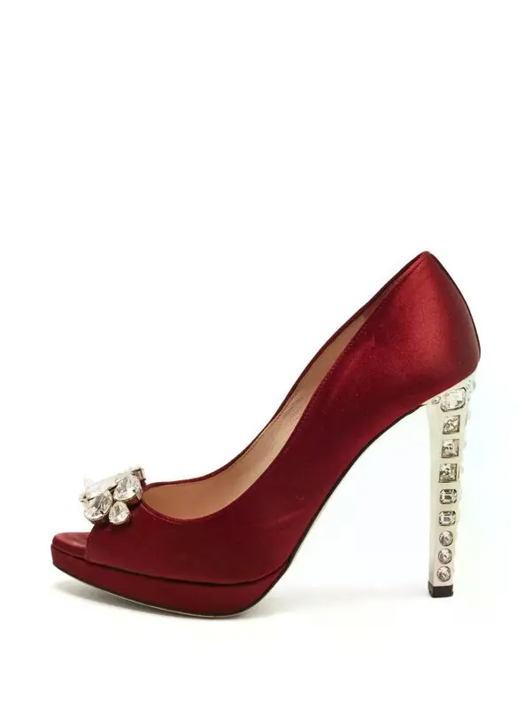 Miu Miu Crystal-embellished Heeled Pumps