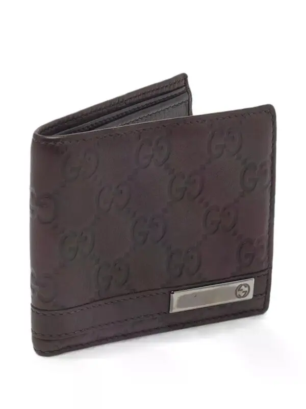 Gucci Guccissima Metal-bar Bifold Wallet