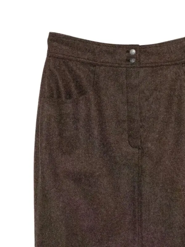 Versace Embroidered Detail Midi Skirt