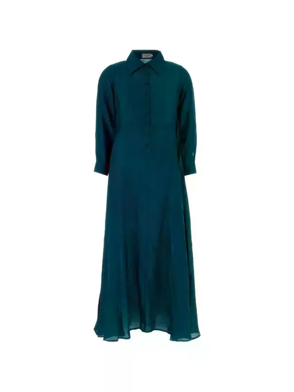 THE ROSE IBIZA Melissa Button-front Shirt Maxi Dress - Blue