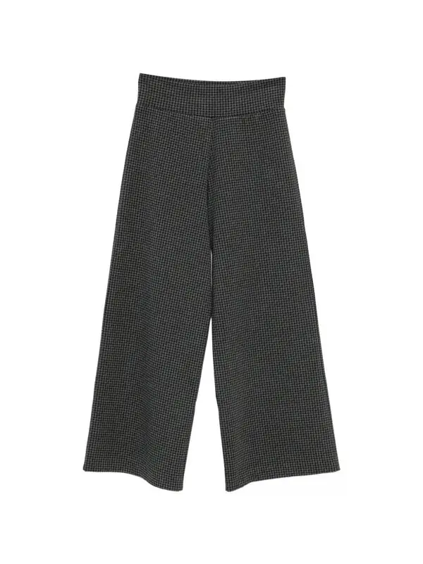 NIU Houndstooth Pattern Wide-leg Trousers - Grey
