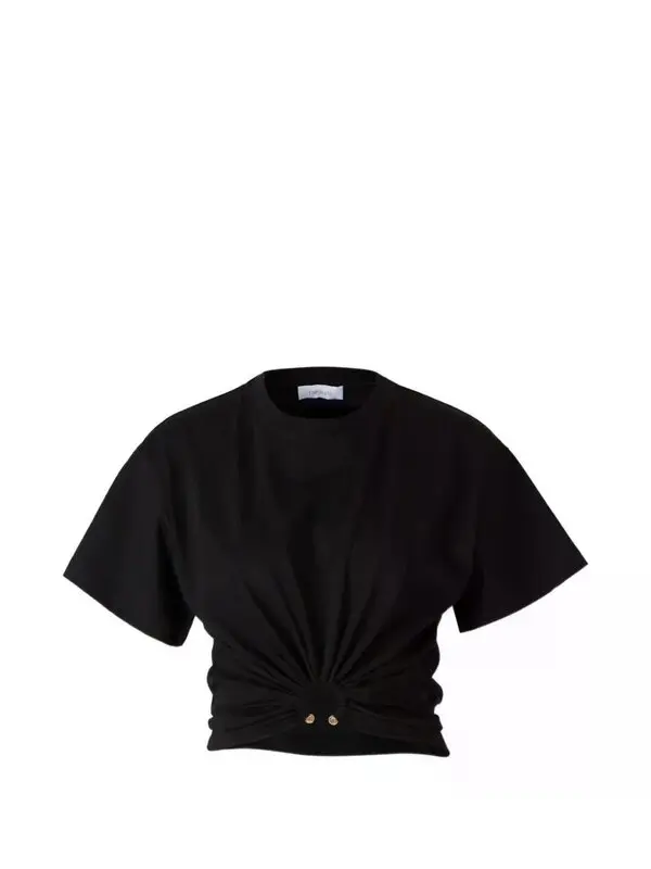 Rabanne T-shirt In Cotton With Signature Piercing Detail - Black
