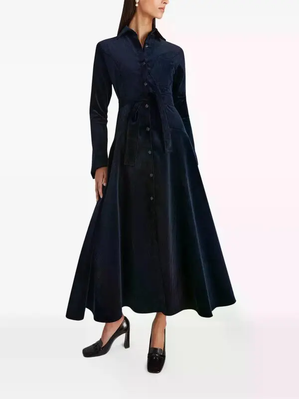 VIOLANTE NESSI Corduroy Buttoned-cuff Midi Dress