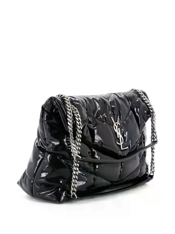 Saint Laurent Loulou Puffer Quilted Patent Medium Shoulder Bag
