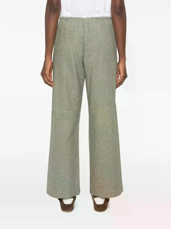 NIU Check-pattern Elasticated-waist Trousers