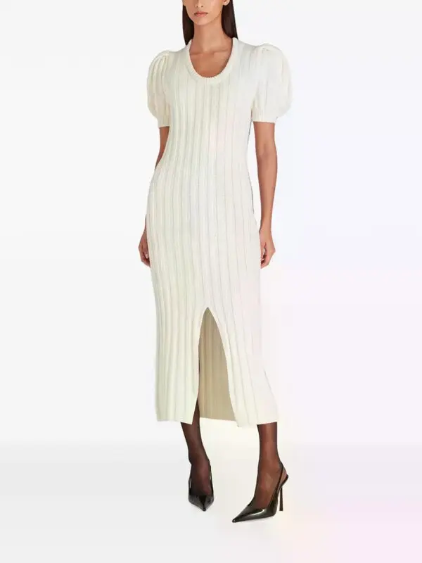 VIOLANTE NESSI Ribbed Knit Midi Dress - Neutrals