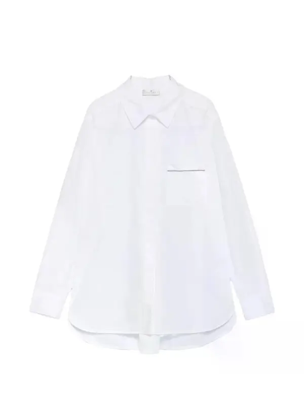 PANICALE Embellished Pocket Cotton Shirt - White
