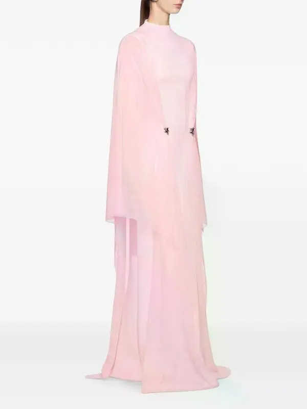 CHATS BY C.DAM Sheer Cape Maxi Dress
