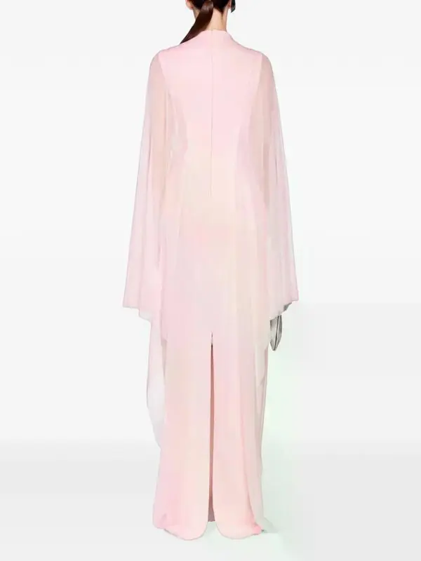 CHATS BY C.DAM Sheer Cape Maxi Dress