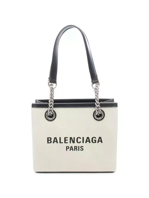 Balenciaga 20th Century Small Canvas Duty Free Tote Bag - Neutrals