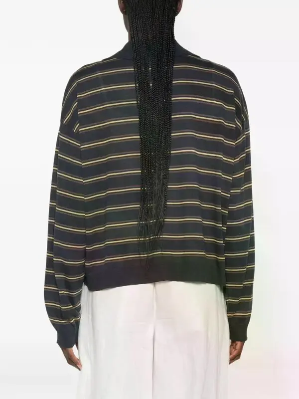 DRYKORN Striped V-neck Long-sleeve Top