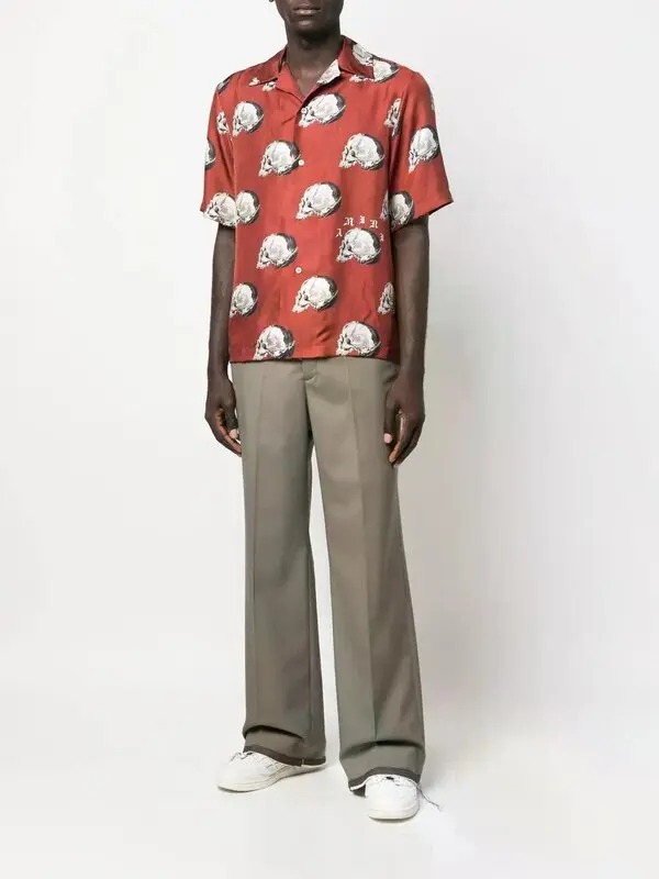 Amiri Skull-print Silk Shirt