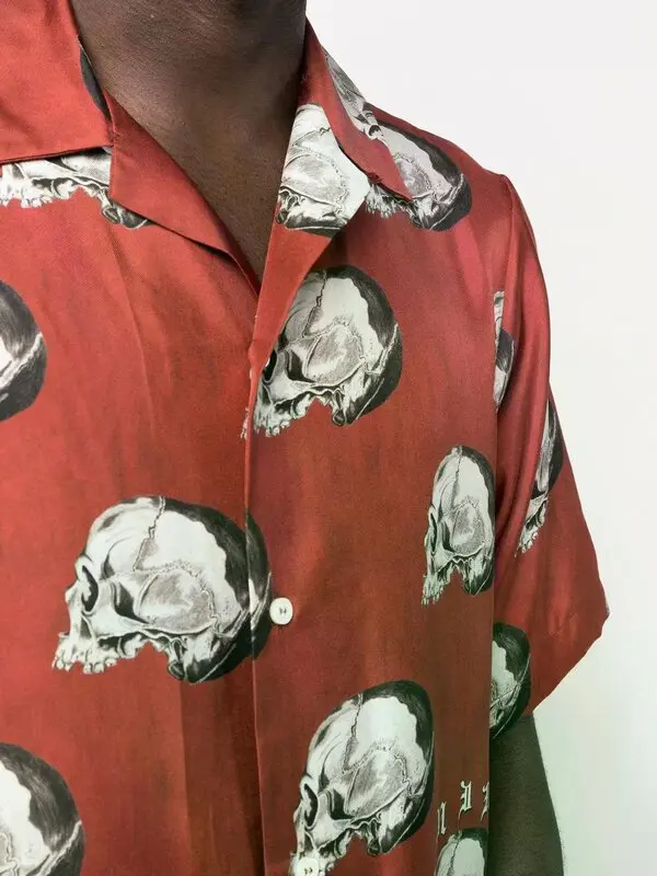 Amiri Skull-print Silk Shirt