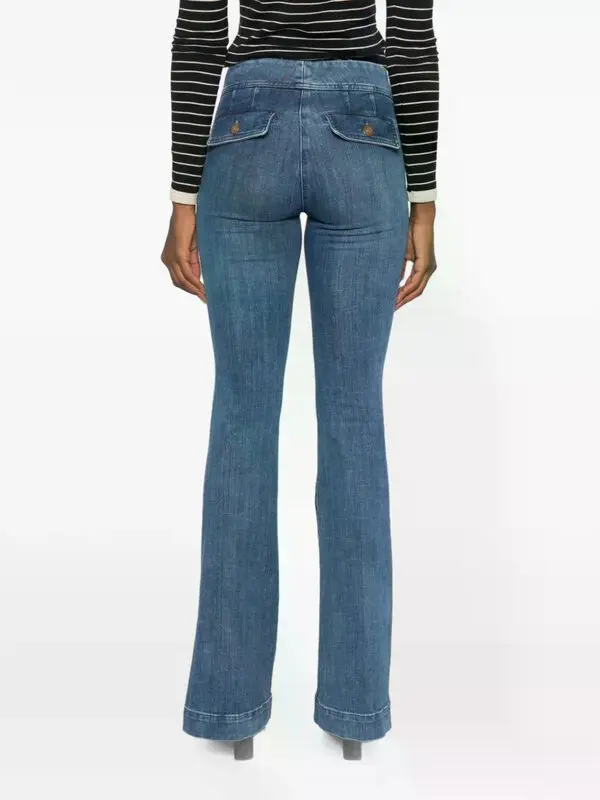 Seafarer Button-fastening Flared-leg Jeans - Blue