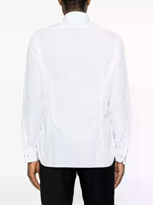 TRUZZI Pleated-bib Wing-collar Shirt