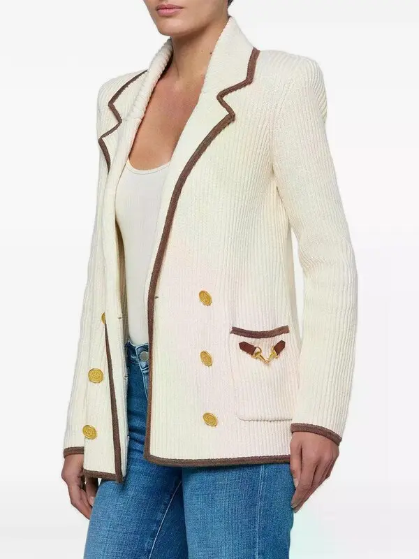L'Agence Ribbed-knit Blazer - Neutrals