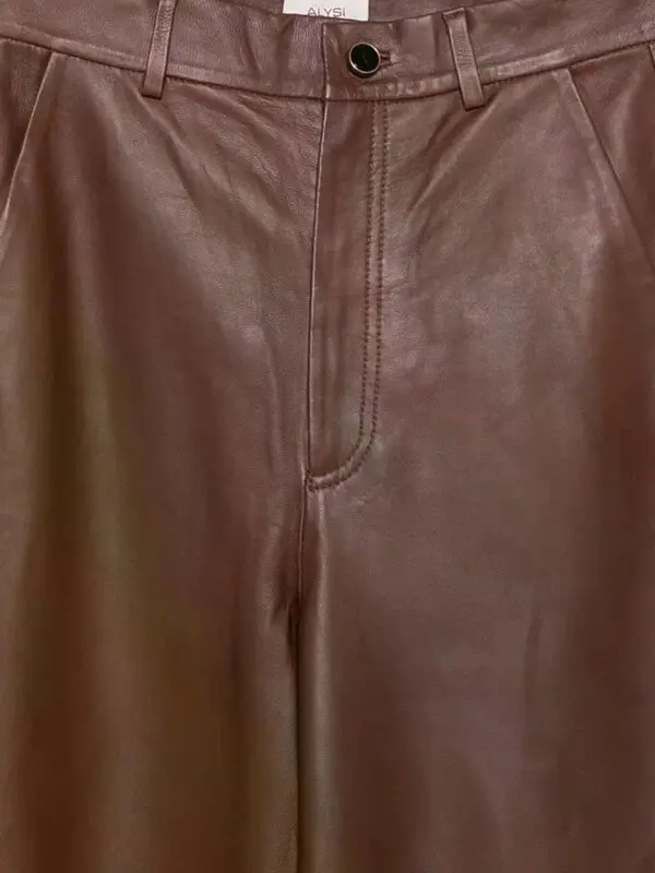 ALYSI Belt-loop Leather Trousers