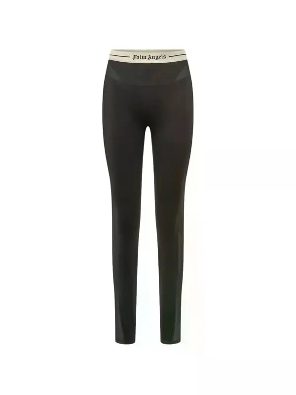 Palm Angels Logo-waistband Mesh-panel Leggings