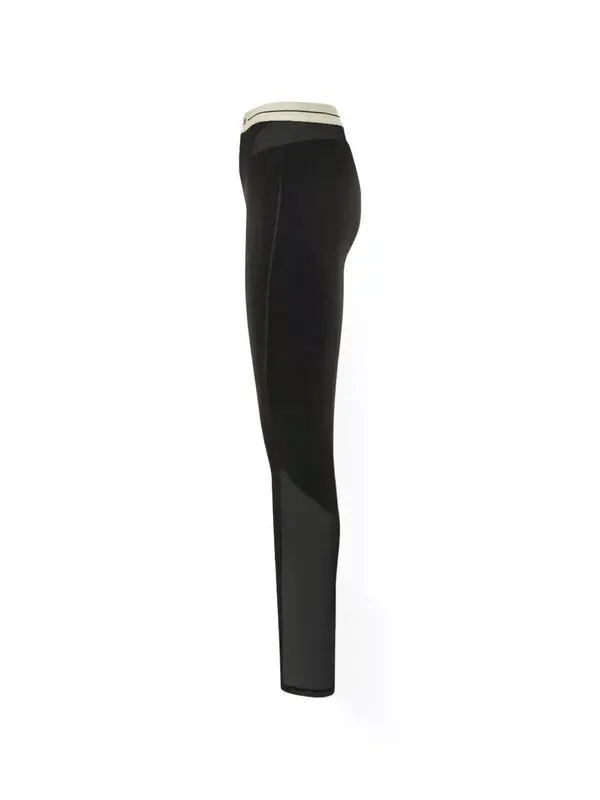 Palm Angels Logo-waistband Mesh-panel Leggings